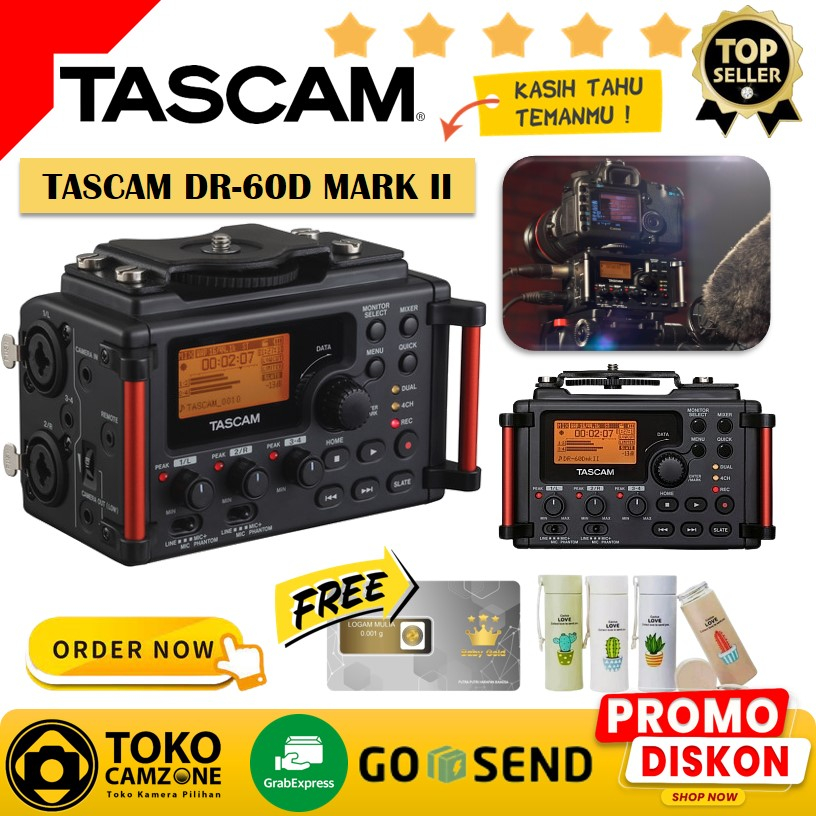 Jual Tascam DR-60D MARK II 4-Input / 4-Track Multitrack Field Recorder ...