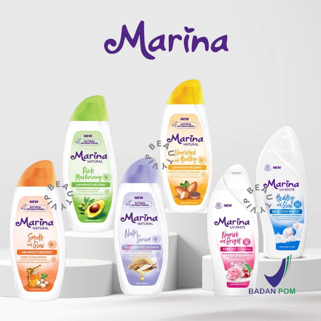 Jual MARINA Natural Hand Body Lotion - Body Serum 95ml | 150ml | 250ml | Shopee Indonesia