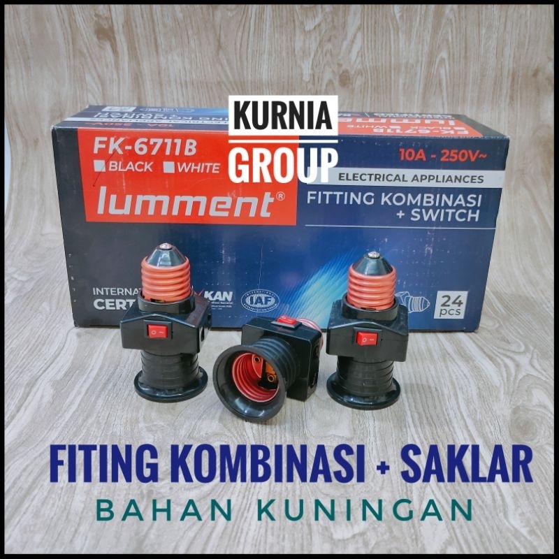 Jual LUMMENT Fiting Kombinasi + Saklar On Off FK 6711B Piting Lampu Ada Colokan Jek Listrik ...