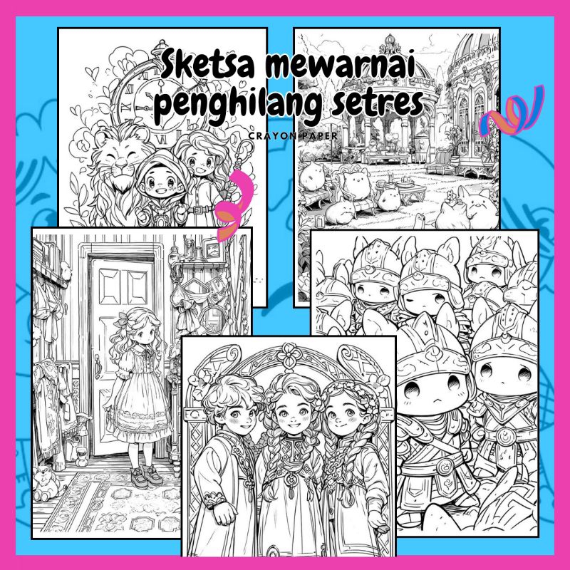 Jual Sketsa Mewarnai Penghilang Setres - Berisi Gambar Lucu Yang Bikin ...