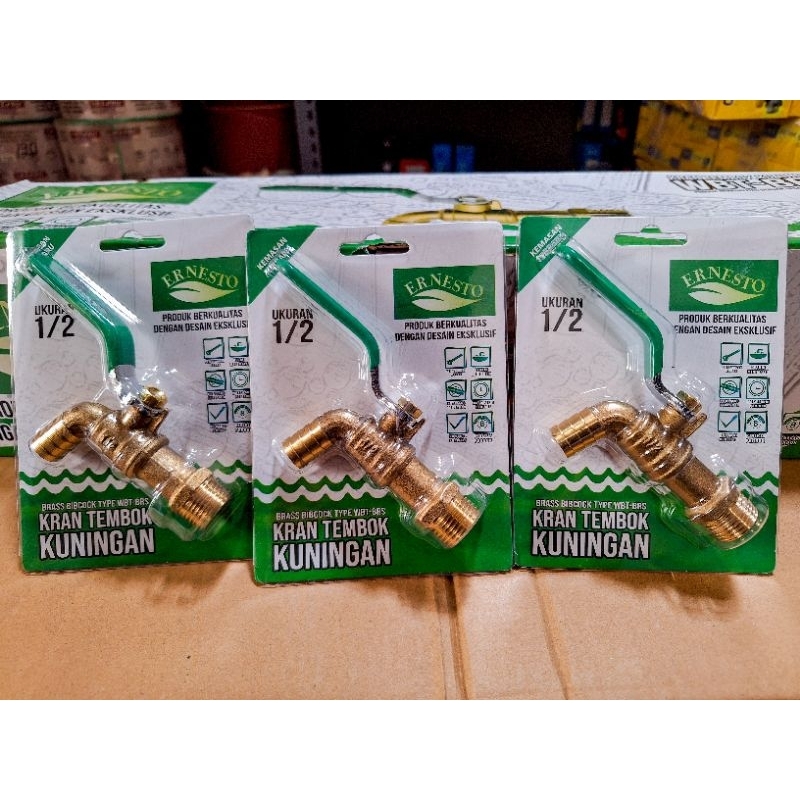 Jual Kran Air Ernesto Kuningan 1/2" / Kran Tembok Kuningan 1/2 ...