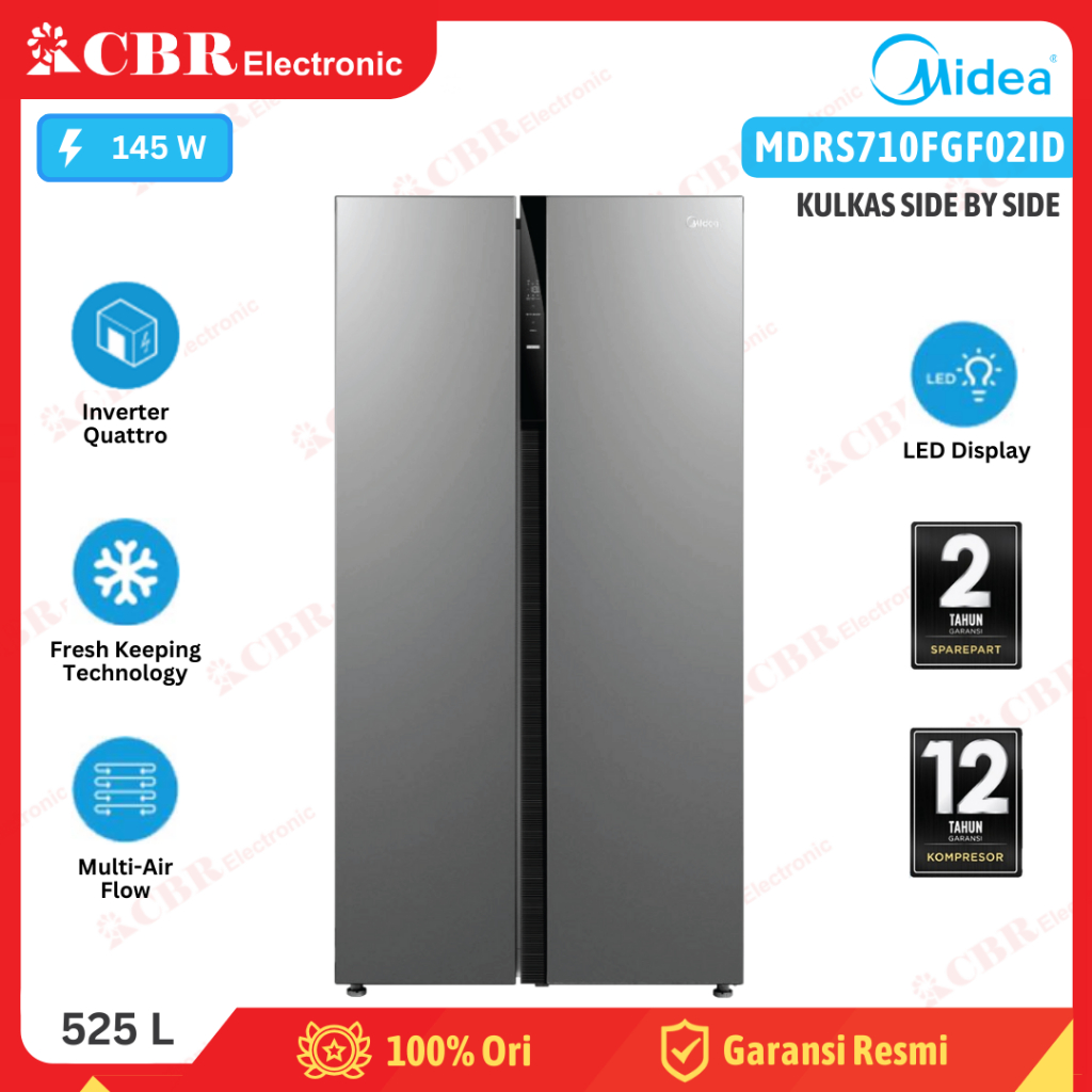 Jual Kulkas MIDEA Side By Side 2 Pintu MDRS710FGF02ID / 525 L | Shopee ...