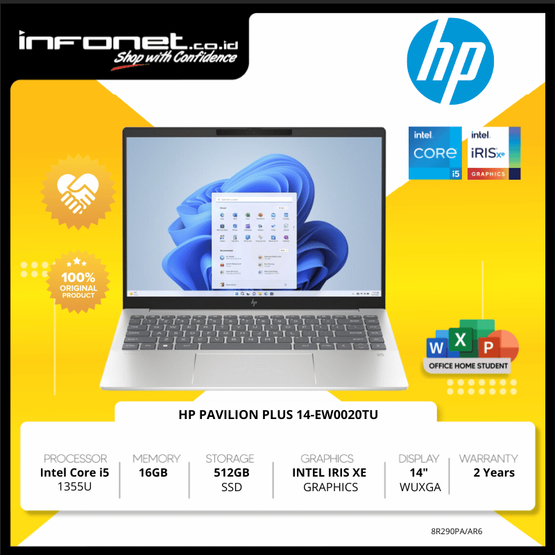 Jual HP PAVILION PLUS 14-EW0020TU I5 1355U 16GB 512GB INTEL Xe 14 W11 OHS | Shopee Indonesia