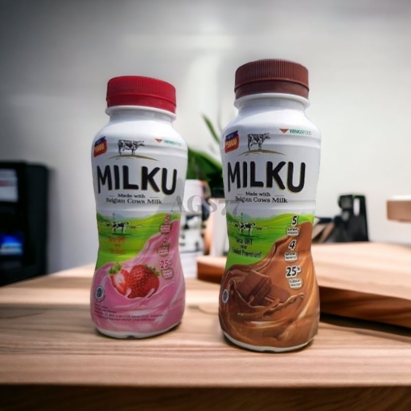 Jual ( 12 Botol) MILKU SUSU UHT PREMIUM 200ML MILKU SUSU COKELAT DAN ...