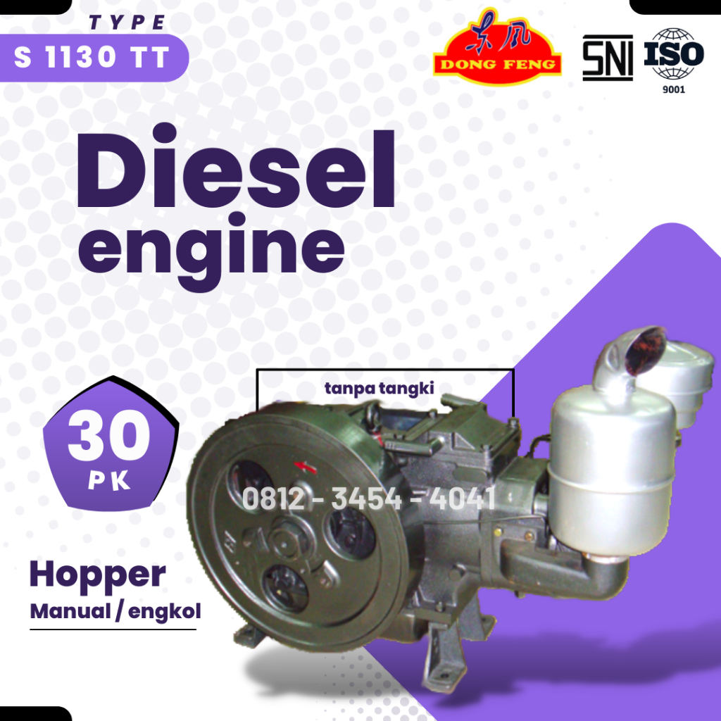 Jual Mesin Dongfeng 33 PK Diesel Engkol Tanpa Tangki S 1130 TT | Shopee ...
