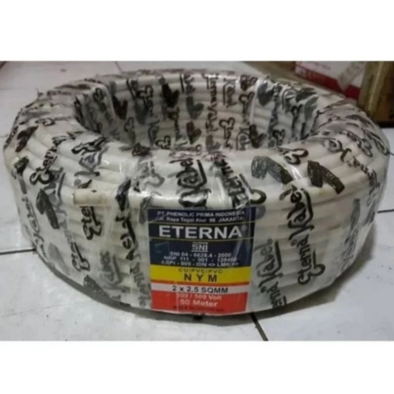 Jual Kabel Listrik Kawat Tembaga isi 2 ETERNA NYM 2x2,5 Harga per Meter | Shopee Indonesia