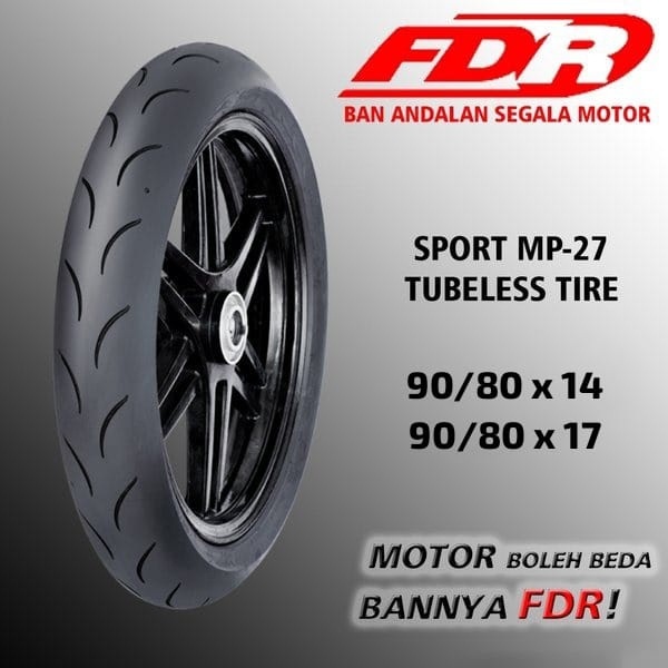 Jual Ban Luar FDR SPORT MP27 TL / TUBELESS RING 17 90/80 17 MP 27 SOFT ...