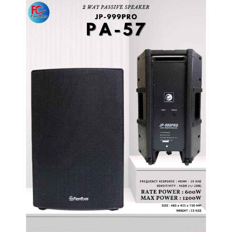 Jual Professional Speaker Pasif Firstclass Jp 999pro Pa 57 15 Inch ...