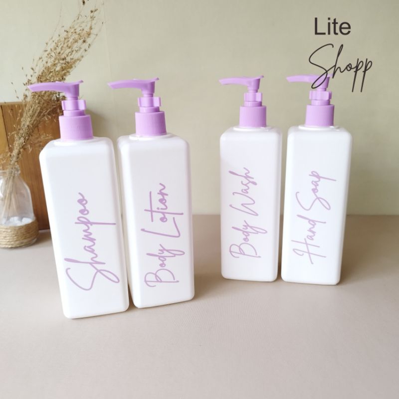 Jual Botol Sabun cair Aesthetic 500ml PUTIH UNGU KT DOFF | Shopee Indonesia