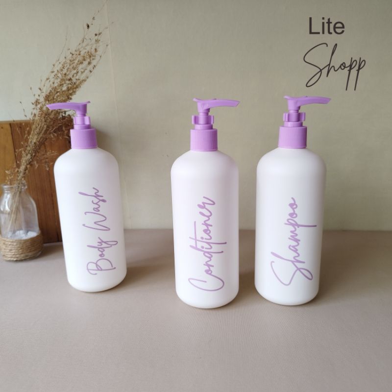Jual Botol Sabun cair Aesthetic 500ml PUTIH DOFF UNGU | Shopee Indonesia
