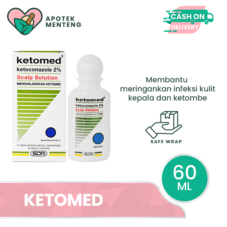 Jual Ketomed 2% Scalp Solution 60 mL - Menghilangkan Ketombe Kulit ...