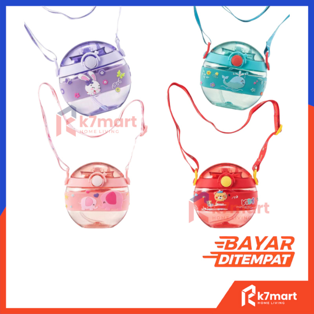 Jual K7MART HU04 BOTOL MINUM ANAK OVAL KARAKTER 420ML / BOTOL MINUM ...