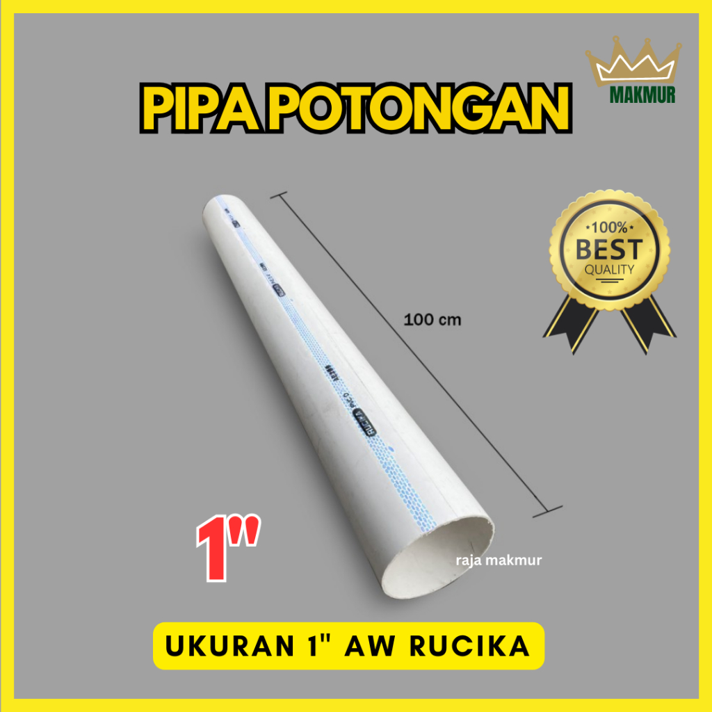 Jual Pipa Potongan 1 Inch AW Rucika 100 cm - 1" Raja Makmur | Shopee ...