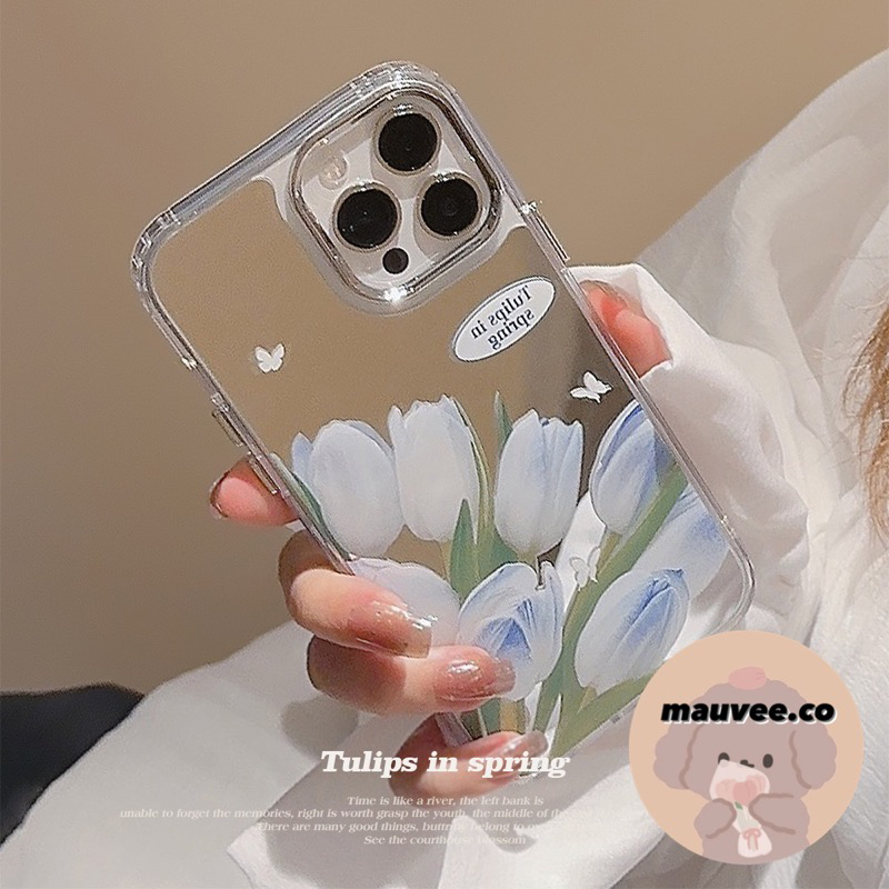 Jual IPHONE CASE BLUE TULIP MIRROR CASING IPHONE 14 PRO MAX 14 PRO 14 13 PRO MAX 13 PRO 13 12 ...