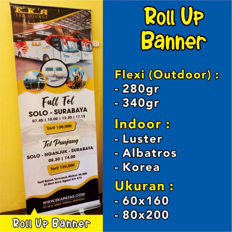 Jual RollUp Banner Plus cetak banner (free desain) | Shopee Indonesia