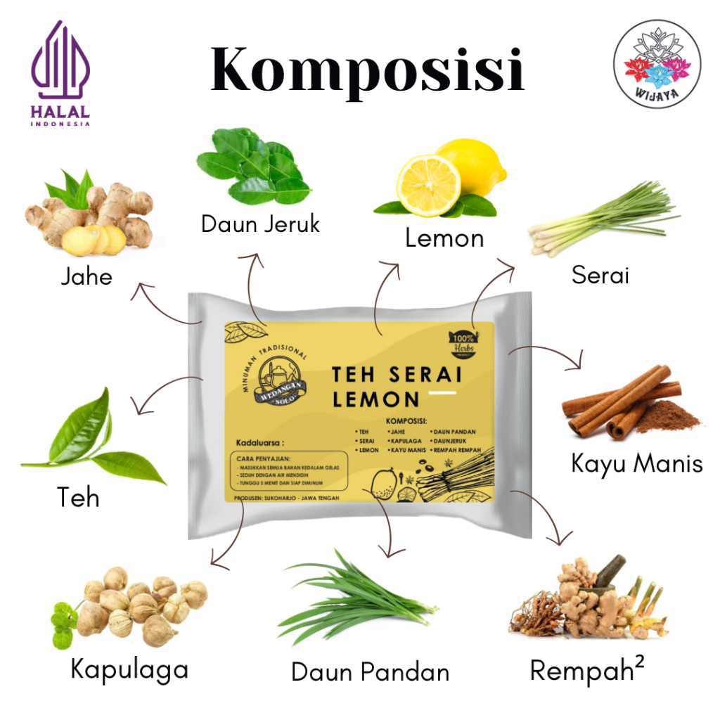 Jual Wedang Teh Serai Lemon Khas Solo isi 10 pcs Include Gula Batu ...