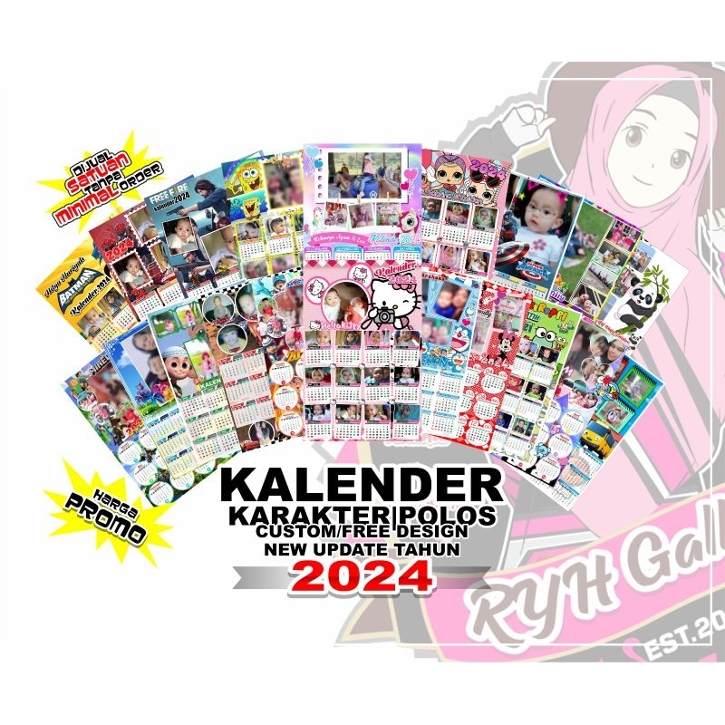 Jual KALENDER DINDING TERUPDATE 2024 KARAKTER ANAK KARTUN DAN RESMI | Shopee Indonesia