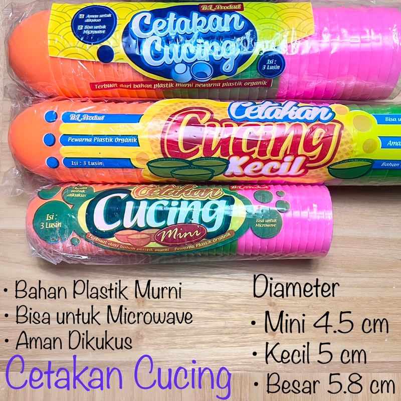 Jual [Isi36] Cetakan Cucing Mini Kecil Besar Warna Warni Merah ...
