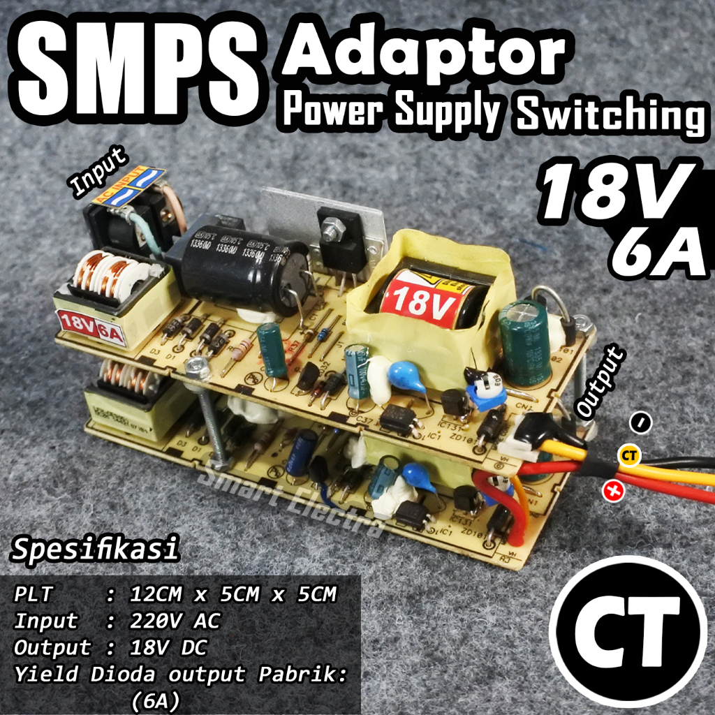 Jual Adaptor SMPS power supply 18V 6A CT | Shopee Indonesia