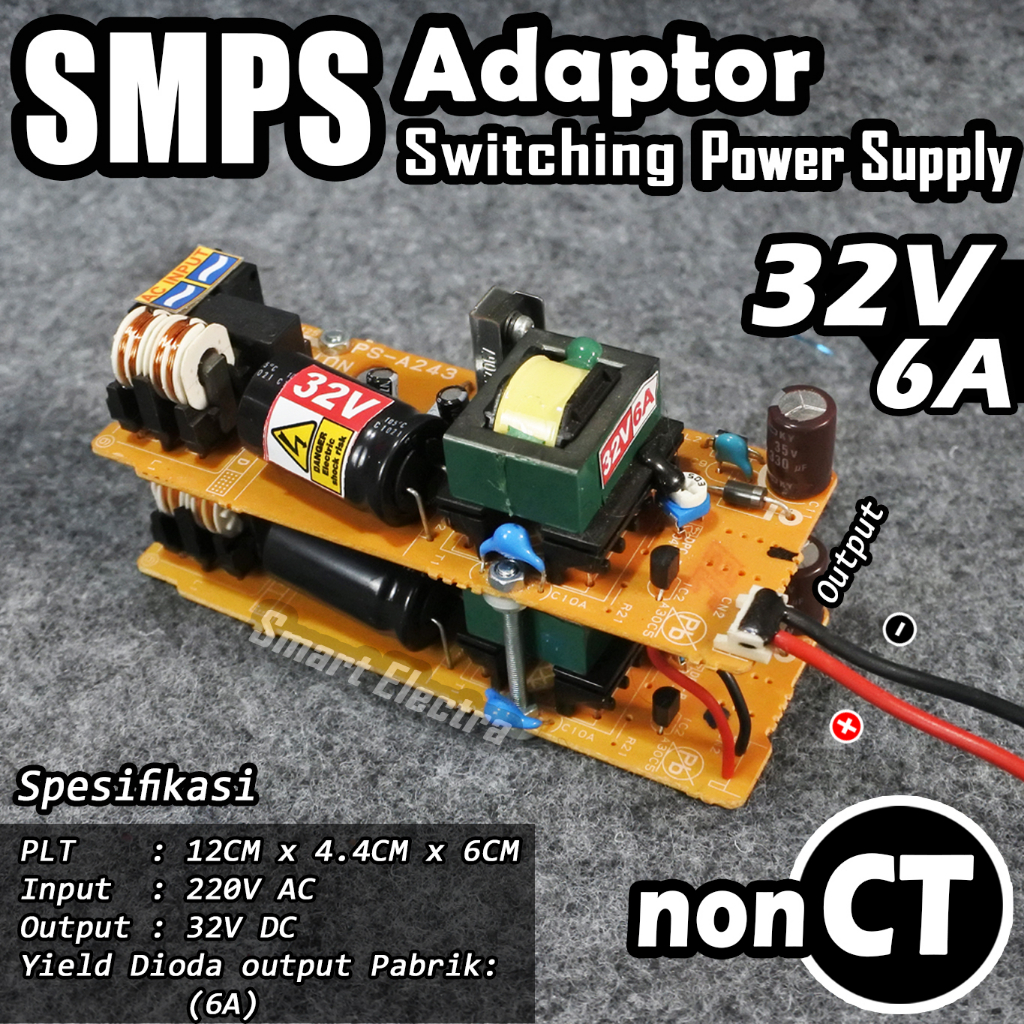 Jual SMPS power Supply 12V, 15V, 24V, 32V, 35V, 42V, 45V, dan 55V 6A CT dan NON CT | Shopee ...