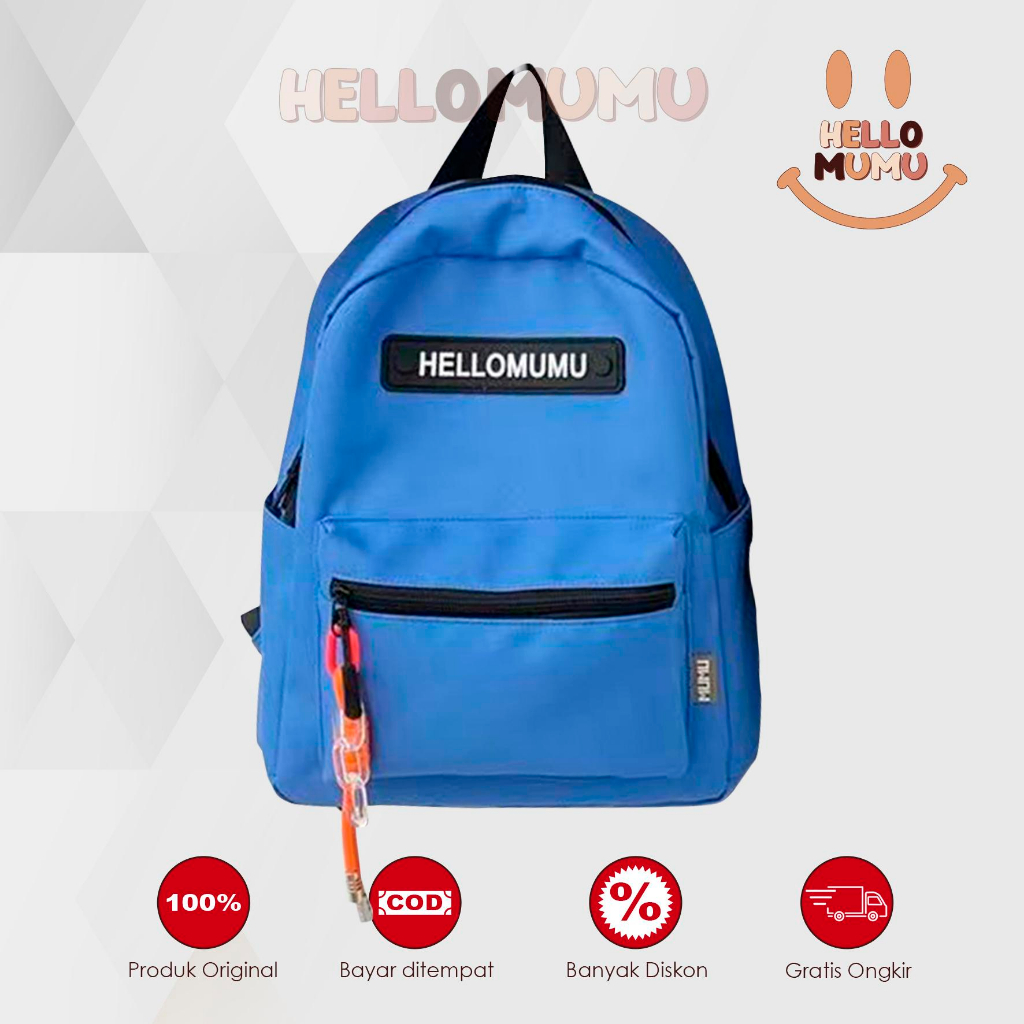 Jual Hellomumu Backpack WHITE CHAIN - HM304 | Shopee Indonesia