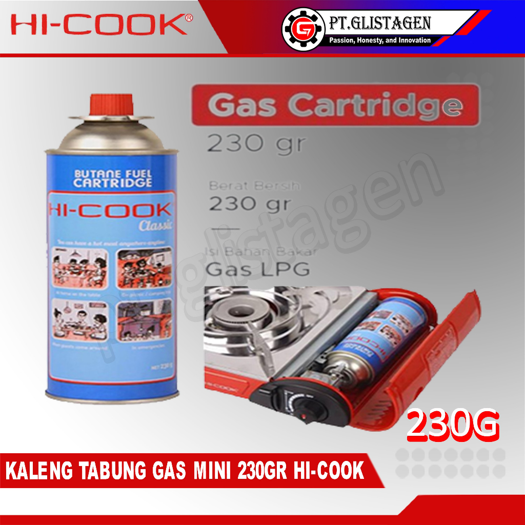 Jual HI-COOK Kaleng Tabung Gas Mini Kompor Portable 230gr ( ORIGINAL ...
