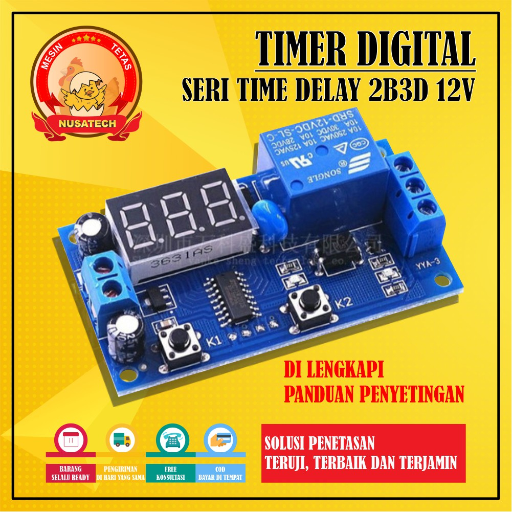 Jual Digital Time Delay Relay Module 2B3D Timer Digital Mesin Tetas ...