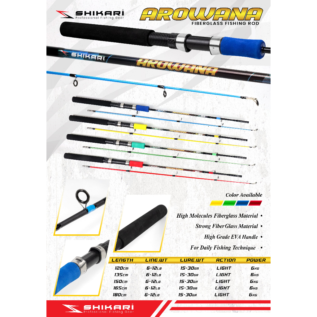 Jual JORAN PANCING SHIKARI AROWANA FIBER SOLID 120 135 150 165 180 ...