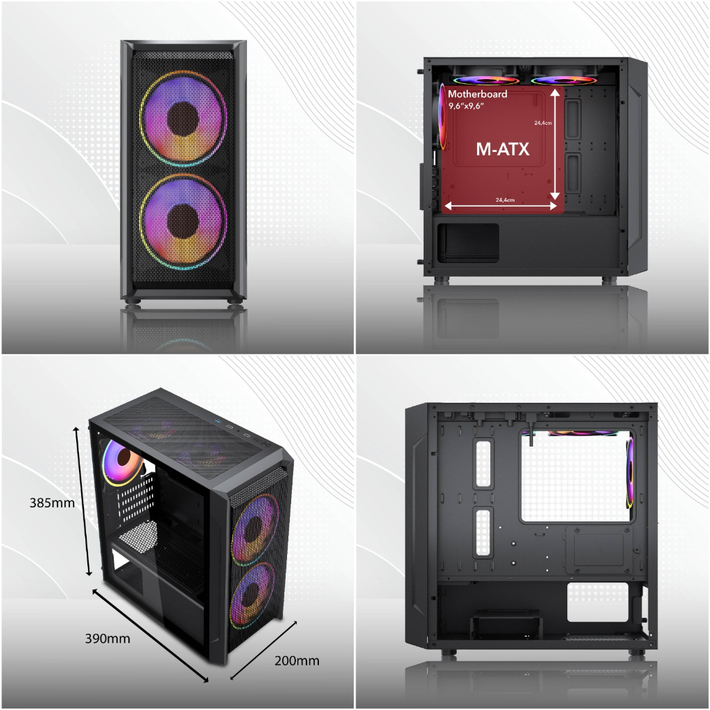 Jual INFINITY CASING GAMING TWINS V2 + 3 FAN RGB | Shopee Indonesia