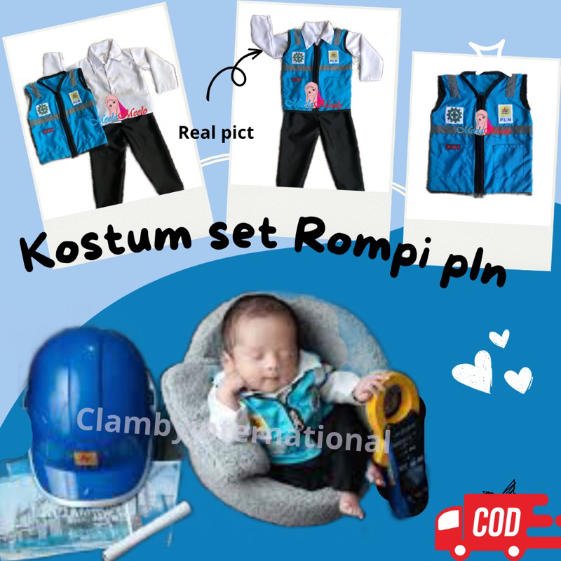 Jual Kostum PLN Newborn Aksesoris Photoshoot / Baju Seragam Profesi ...