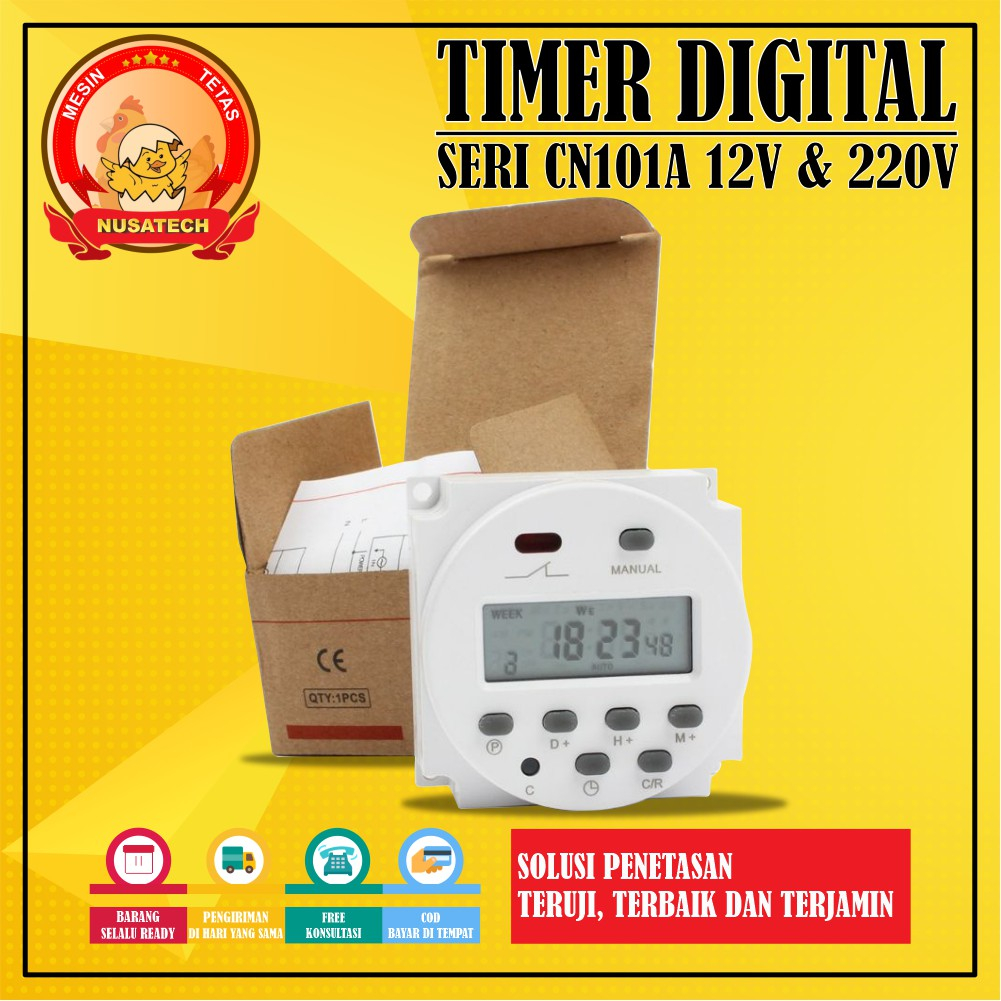 Jual Timer Switch Digital Time Delay Relay 220V atau 12V CN101A Untuk Lampu | Shopee Indonesia
