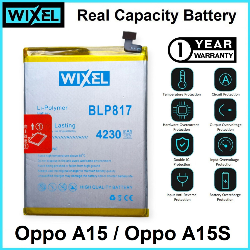 Jual WIXEL ORIGINAL Baterai Oppo A15 A15S BLP817 Double Power Real ...