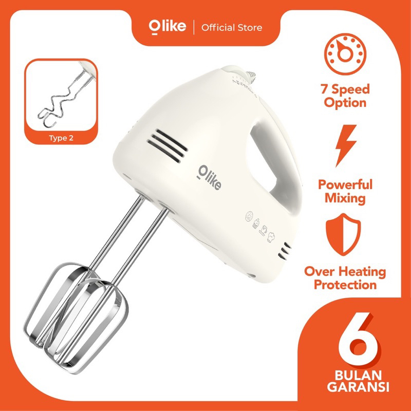Jual OLIKE OE1 Home Hand Mixer 7 Tingkat Kecepatan Pengaduk Adonan Kue ...