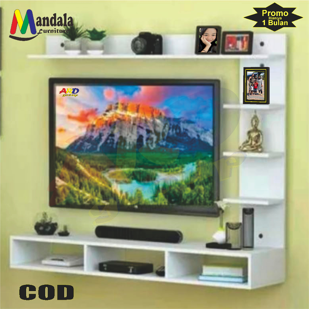 Jual (RTV 027) Rak TV Dinding Minimalis Gantung / Meja TV Tempel ...