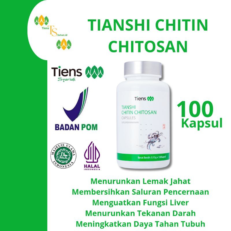 Jual TIANSHI CHITIN CHITOSAN/MENURUNKAN LEMAK JAHAT/MEMBERSIHKAN ...