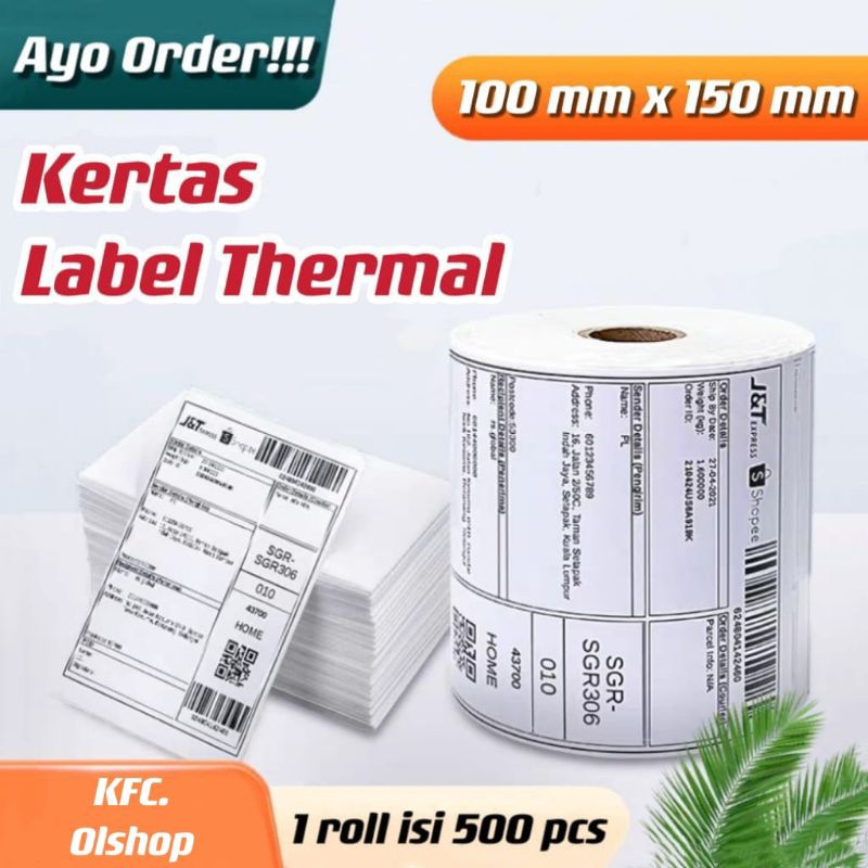Jual Kertas Label Thermal 100x150 Sticker Barcode Ukuran A6⭐KFC⭐ | Shopee Indonesia