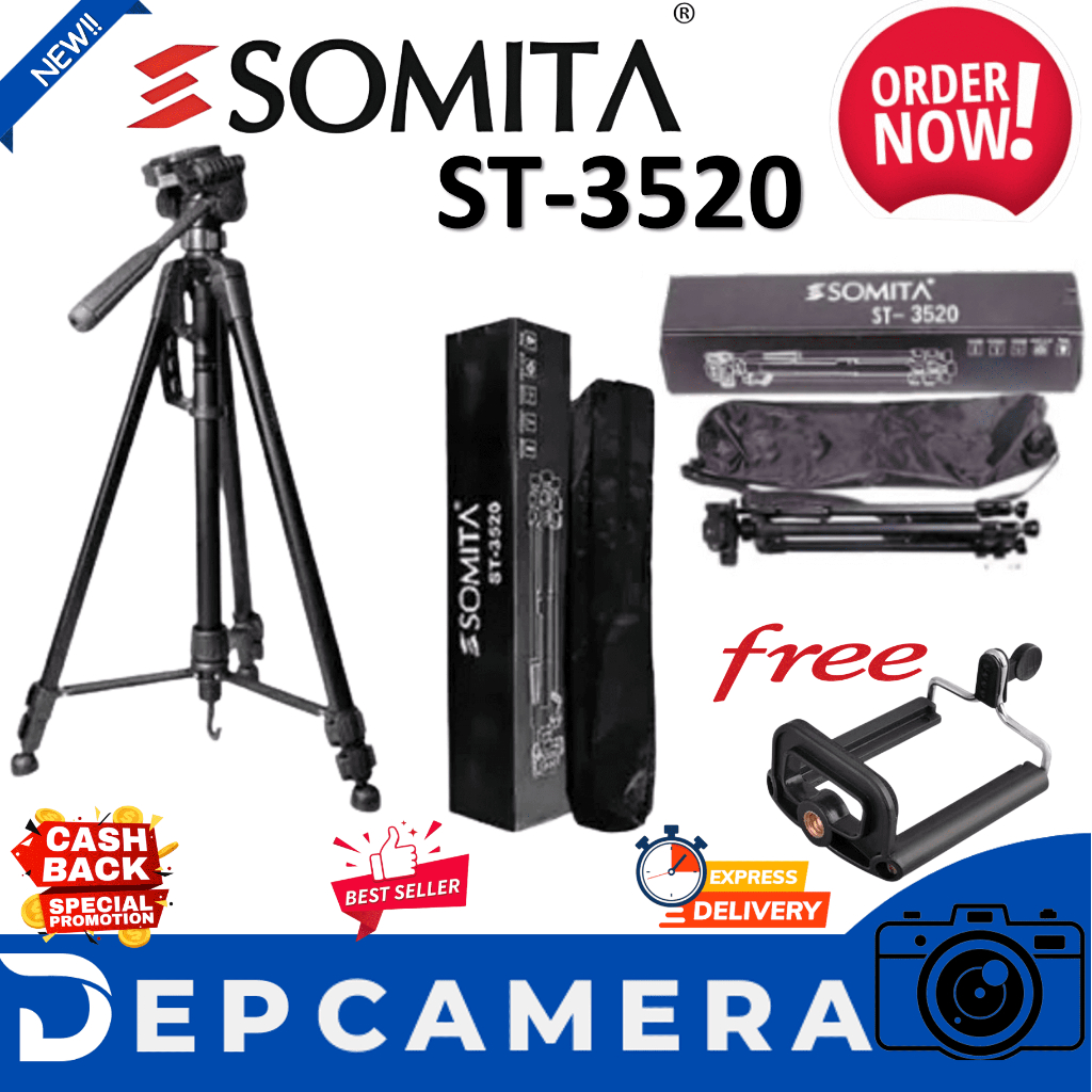 Jual Somita ST-3520 Single Handle Large Tripod + Tas Tripod | Shopee ...
