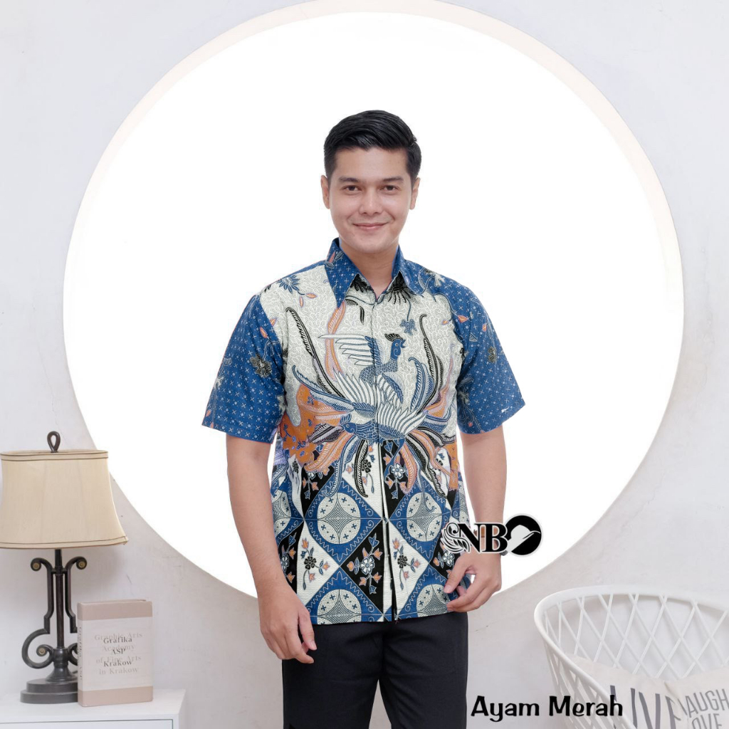 Jual Batik Pria Lengan Pendek Premium BATIK AZIMIL HRB026 motif ...