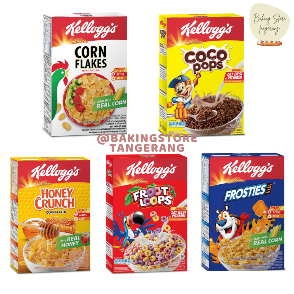 Jual Kellogs Cereal Froot loops | Corn Flakes | Honey Crunch | Coco ...