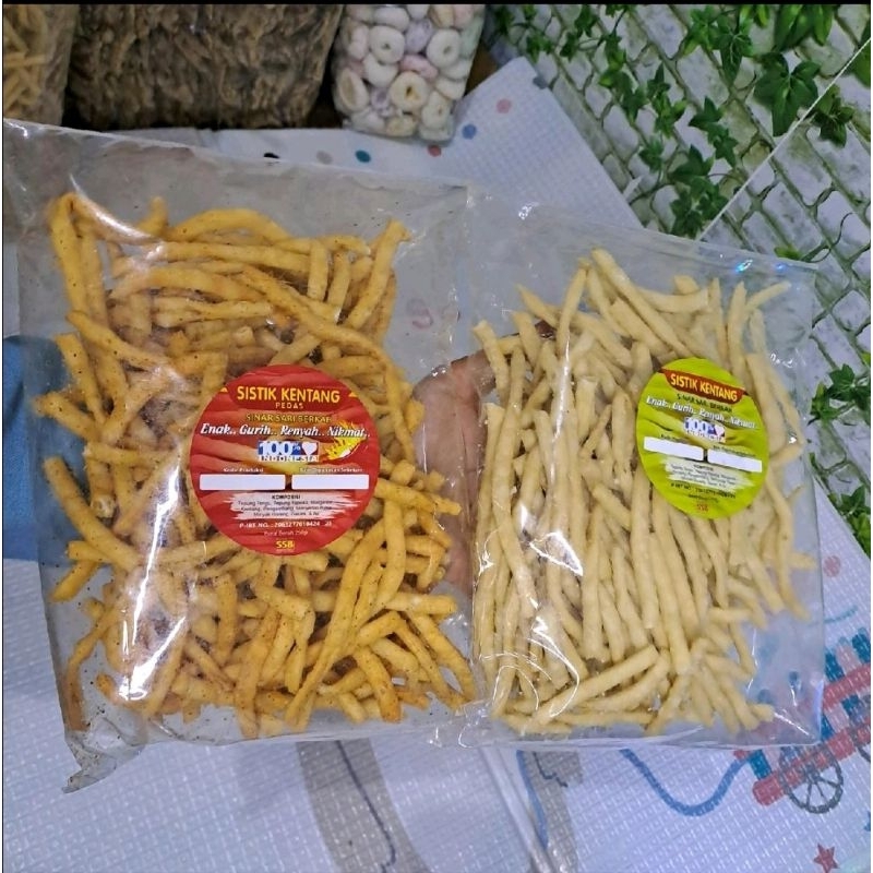 Jual 250gr SISTIK KENTANG ORI PEDAS Snack | Shopee Indonesia
