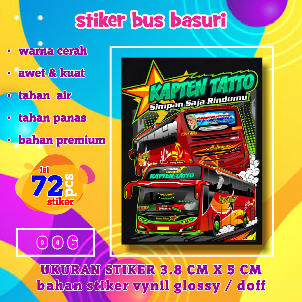 Jual VIRAL stiker bus basuri isi 72 stiker [ white roses cherry blossom ...