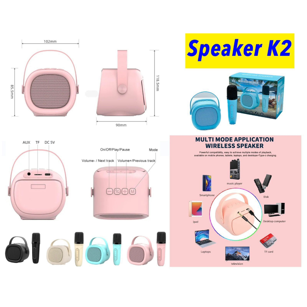 Jual [COD] Bluetooth Mini Speaker Karaoke Speaker Portable with MIC ...