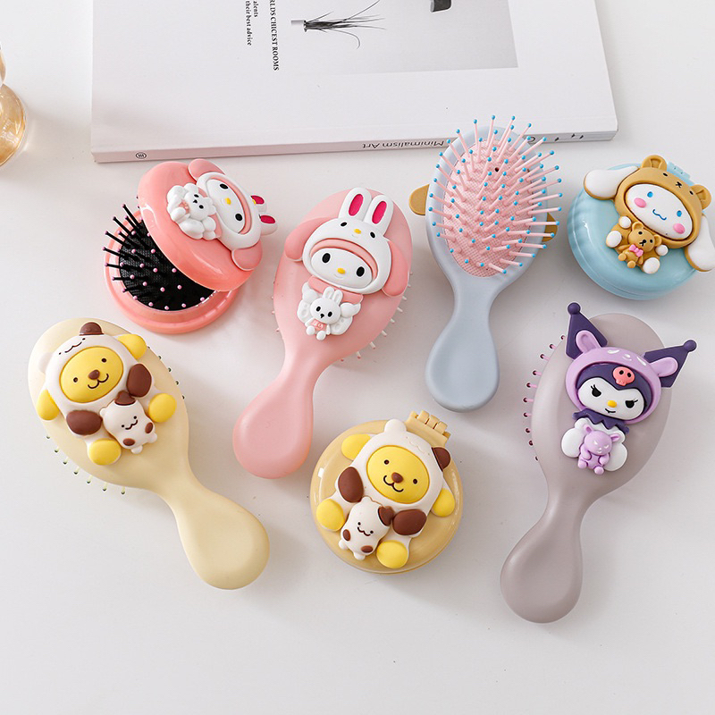Jual Sisir Rambut Anak 3D Sanrio 2 in 1 Sisir Rambut Lipat Kaca Cermin ...