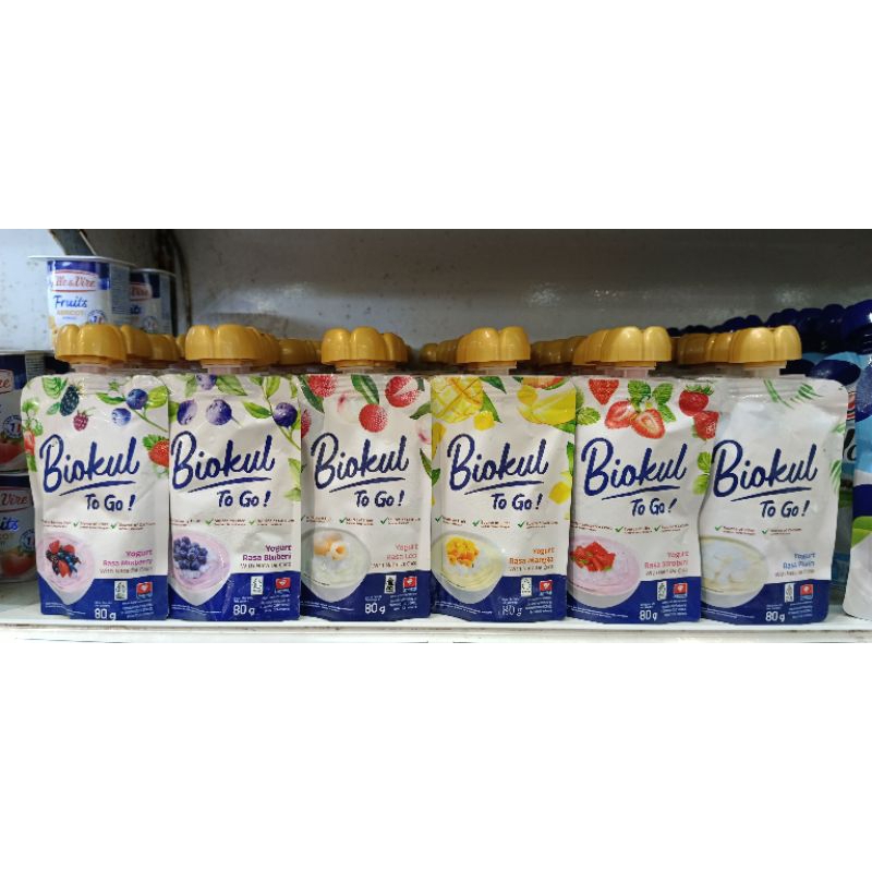 Jual BIOKUL TO GO yogurt sedot with nata de coco rasa plain strawberry ...
