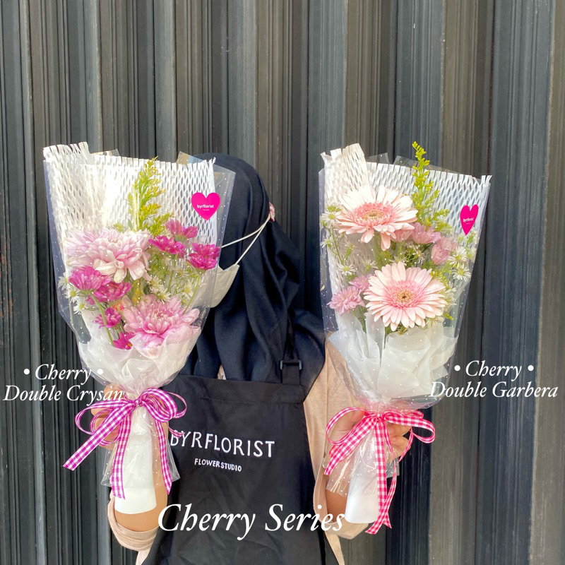 Jual Cherry Double Flower Bouquet / Buket Double Crysan / Buket Double ...