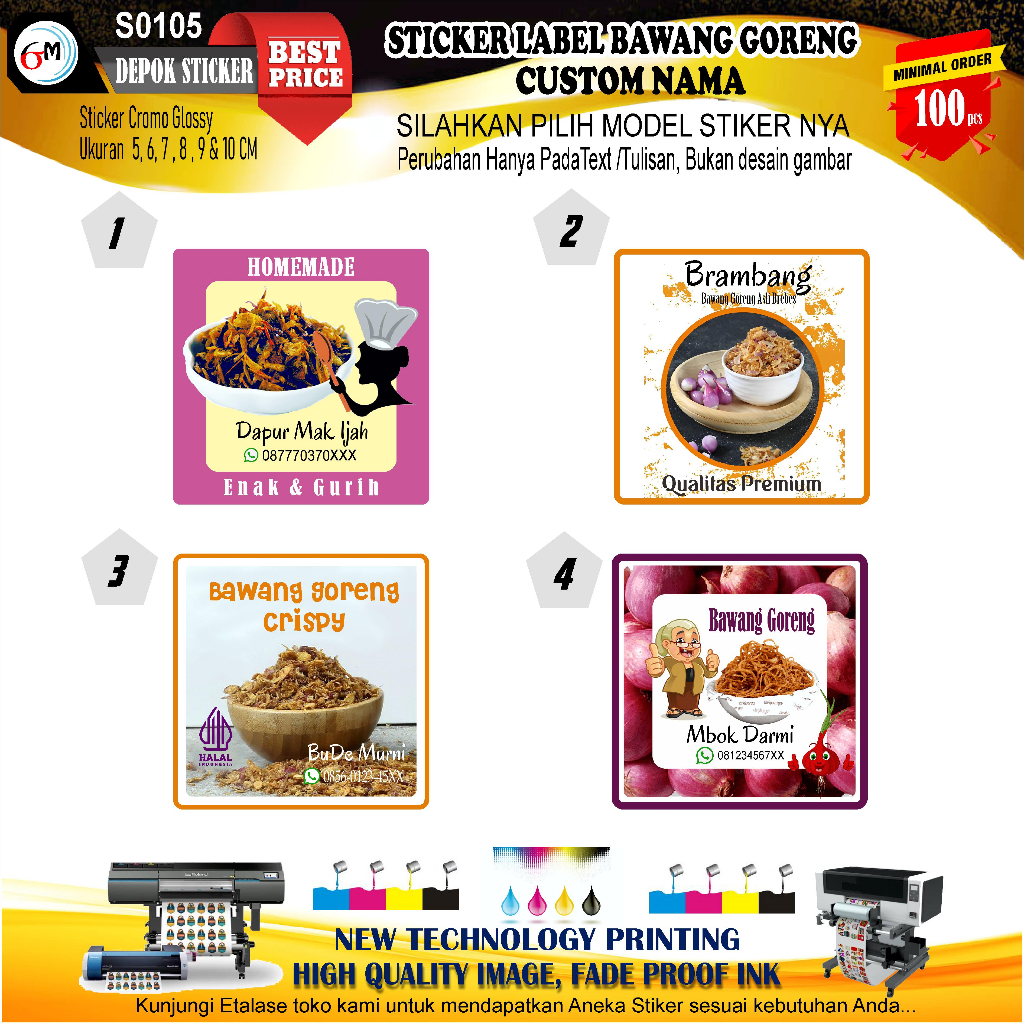 Jual CETAK STIKER bawang Goreng | Shopee Indonesia