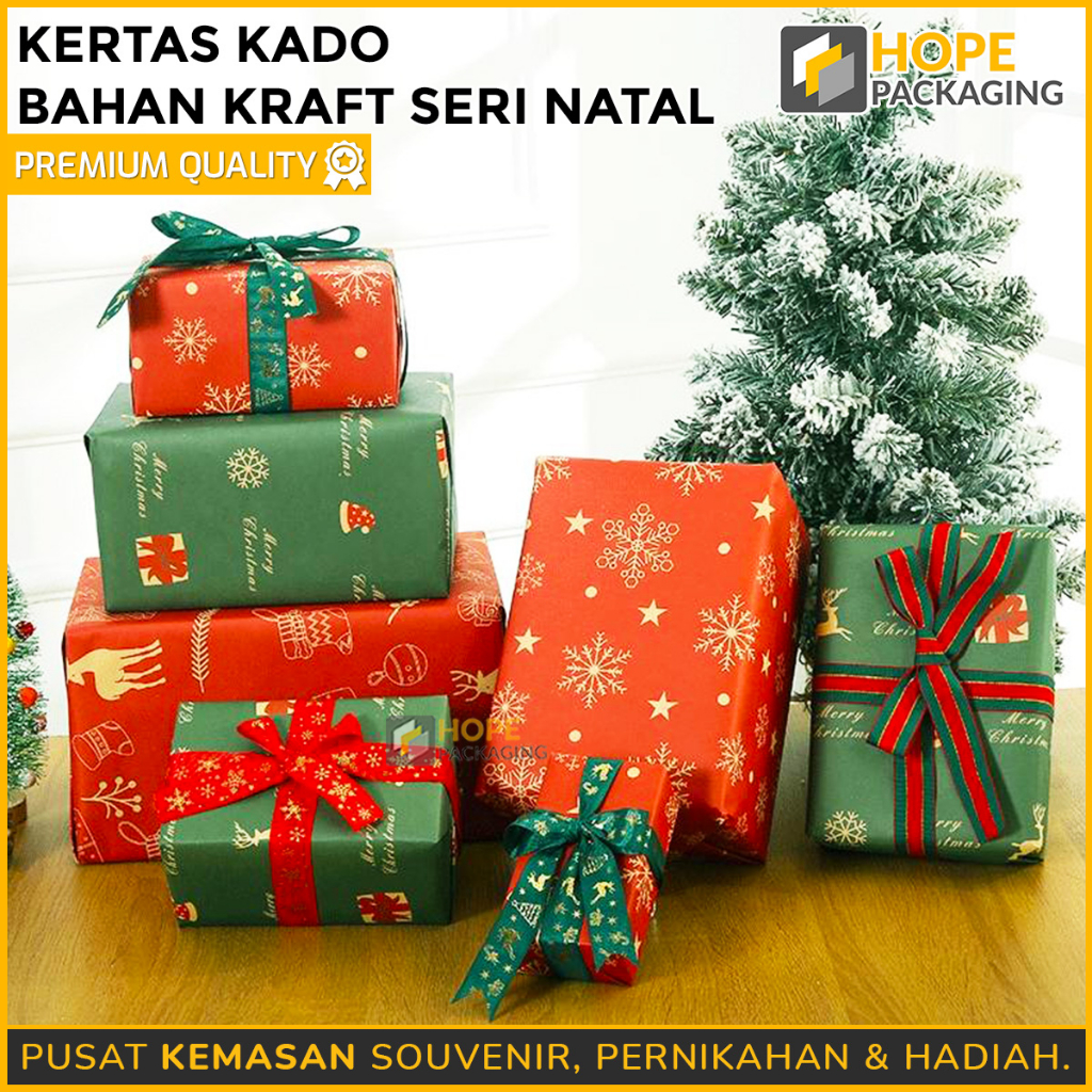 Jual Kertas Kado Natal /Gift Wrapping Craft Natal / Wrapping Hampers ...