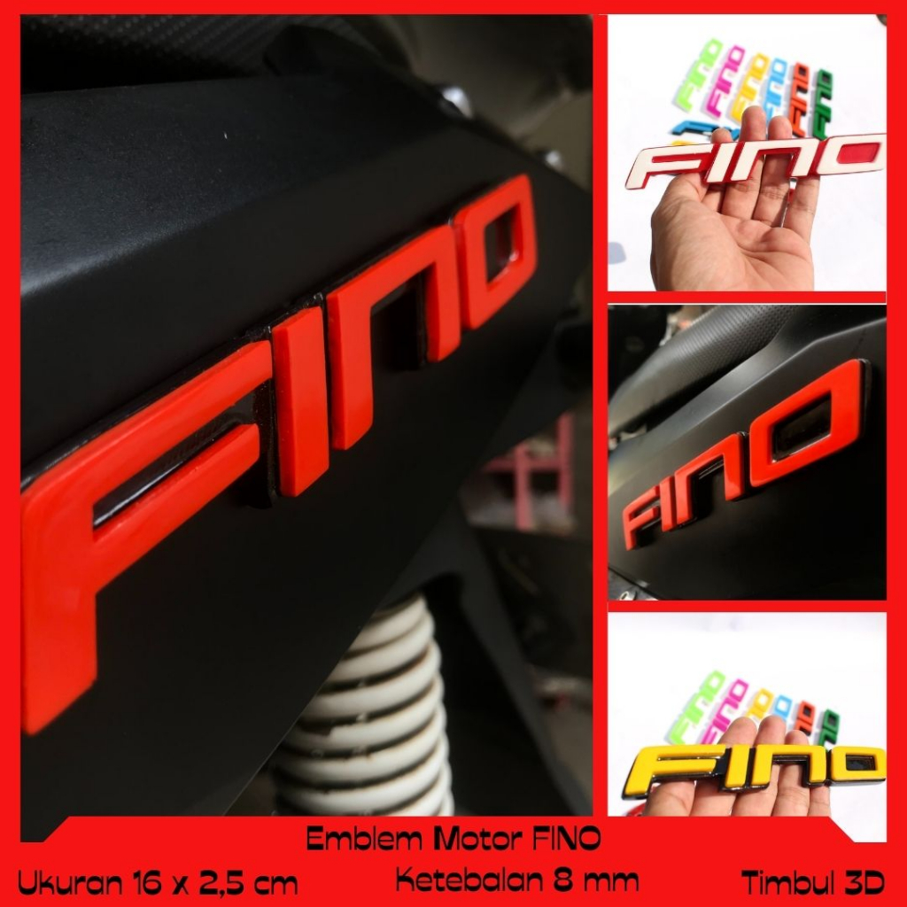 Jual EMBLEM MOTOR FINO VARIASI TIMBUL 3DIMENSI BAHAN FIBER GLASS ...