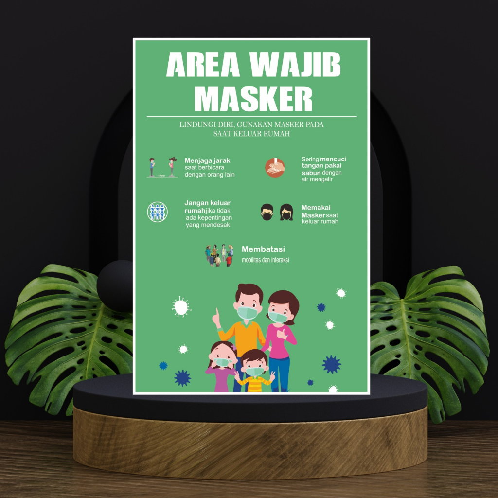Jual Poster Kesehatan Area Wajib Masker | Shopee Indonesia