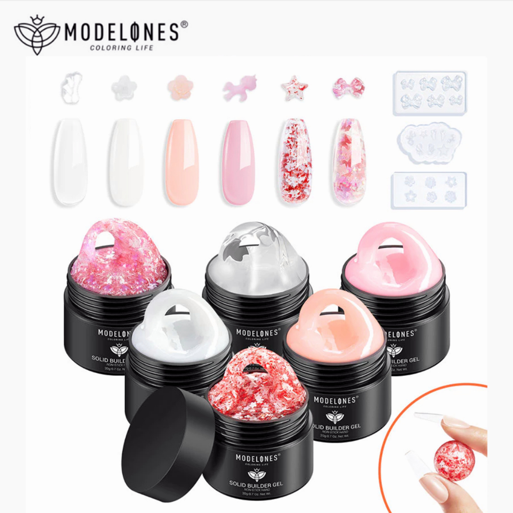 Jual Modelones Carving Gel Non-Stick Hands Solid Builder Gel 6 Warna Poly Nail Gel Nail ...